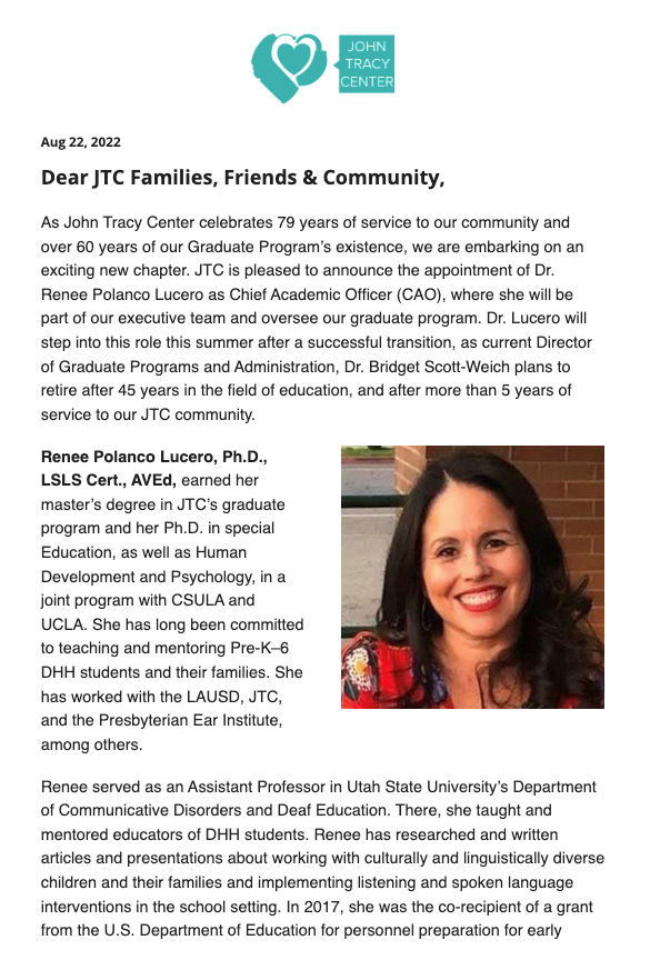 Newsletters - John Tracy Center